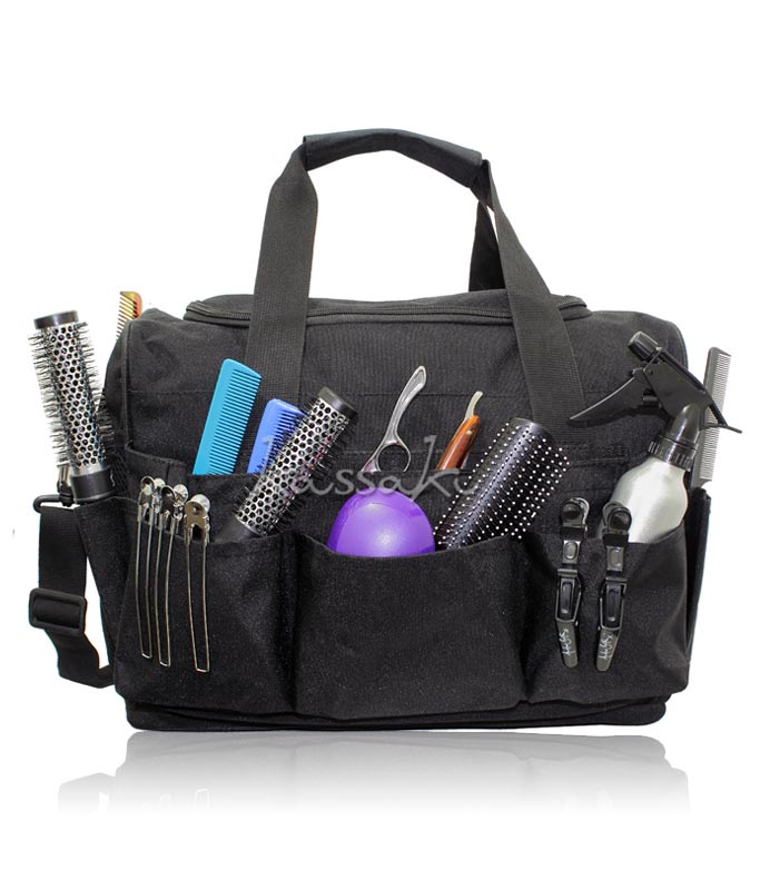 Large Hairdressing Session Kit Bag Barber Bag in Black – Kassaki Hair ...
