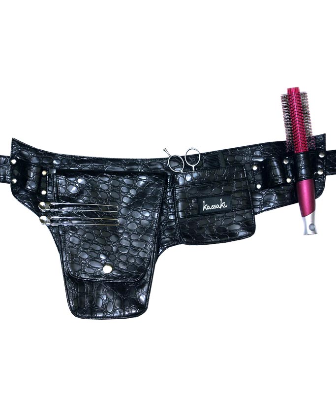 Kassaki Hairdressing Scissors Tool belt -Black Croc – Kassaki Hair & Beauty