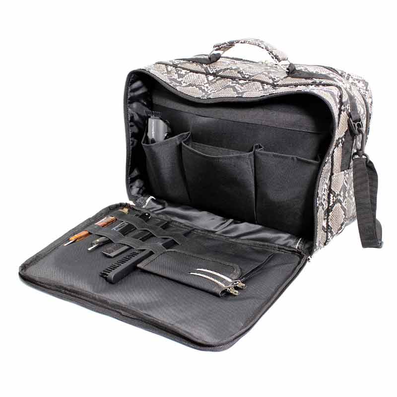 Large Hairdressing Kit Bag -Mobile Hairdressers Carry Case Grey Snake ...